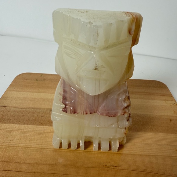 Art | Vintage Carved Aztec Mayan Tiki Stone Bookend Onyx Marble Statue ...